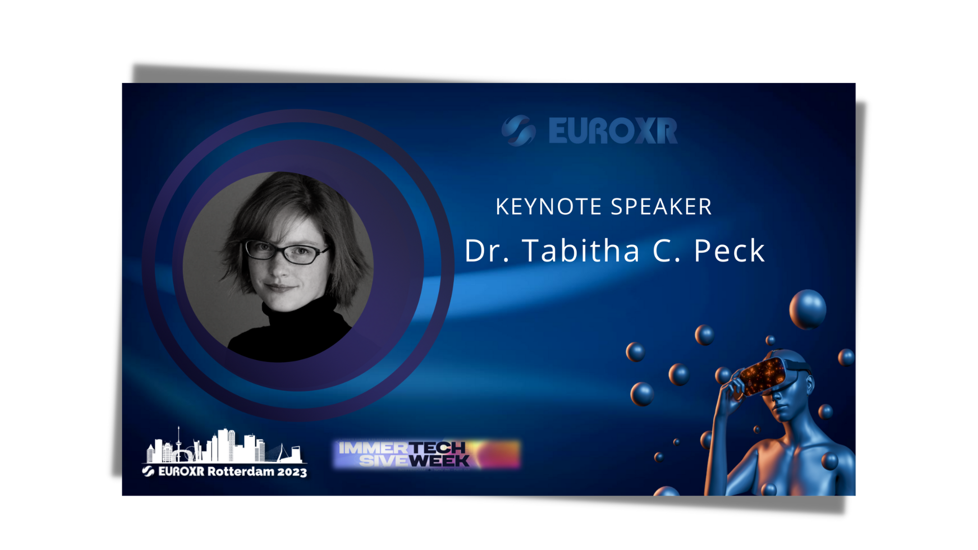 EuroXR 2023 Keynote Speaker Dr.Tabitha Peck (Davidson College, USA) | EuroXR